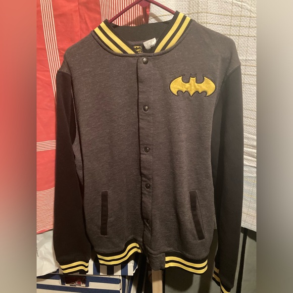 DC Comics | Jackets & Coats | Batman Jacket Fleece Snap Large Dc Comics ...